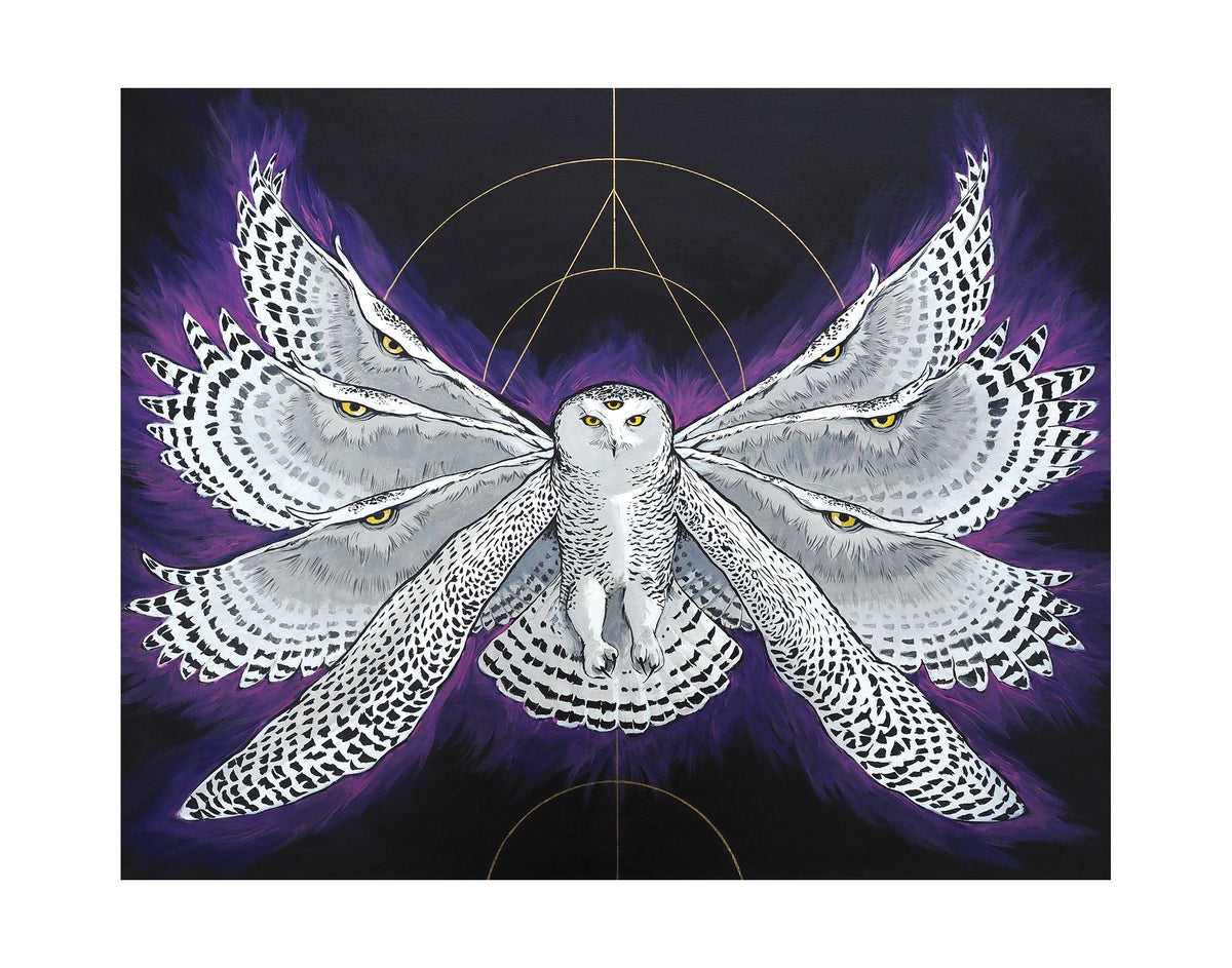 Ain-Soph / Seraphic Snowy Owl Print by Karl Cossio – Thumbprint Gallery